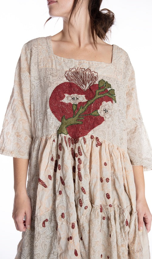 Magnolia Pearl Bleeding Heart Dress European Cotton Hand Block Print P ...