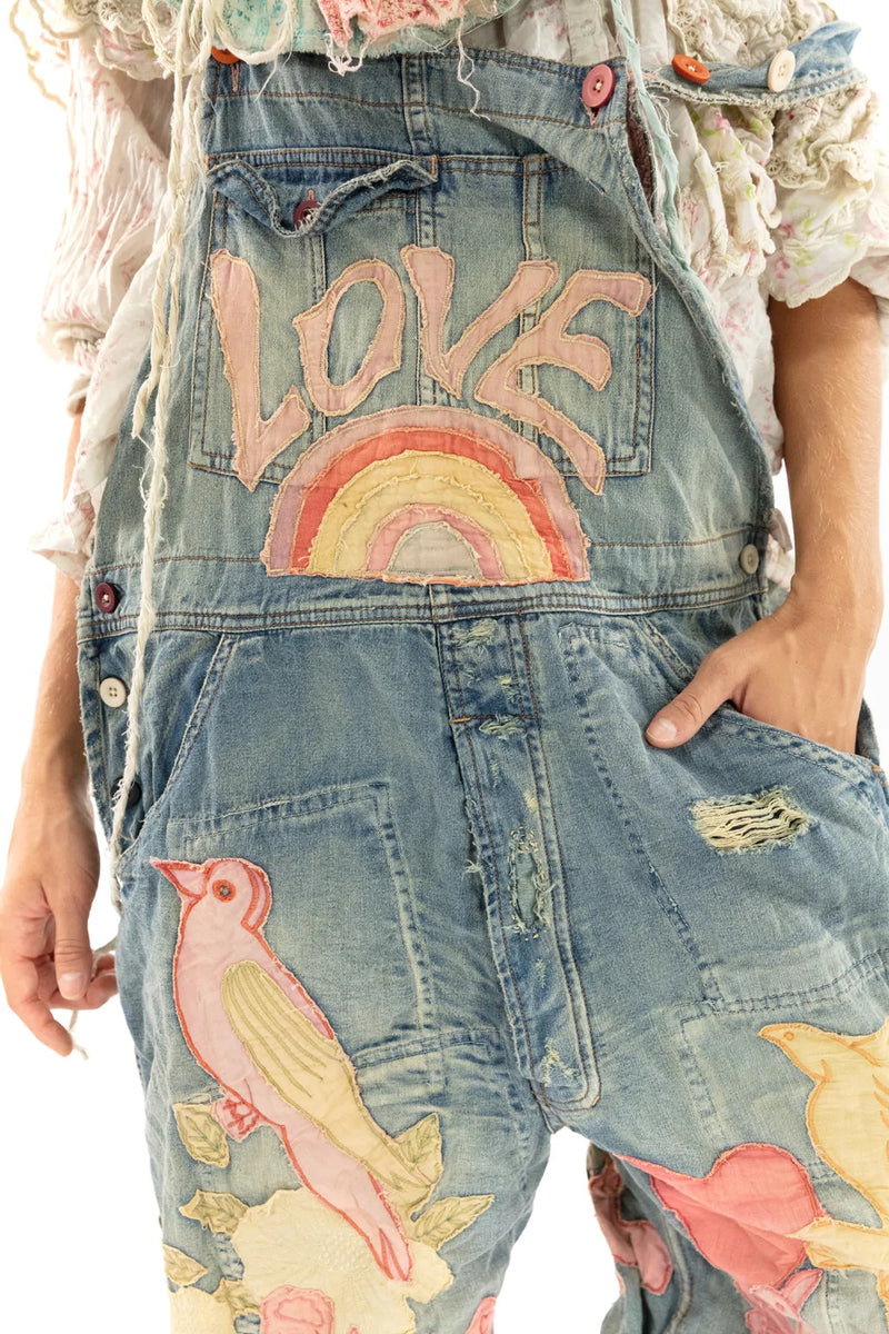 Magnolia Pearl Love Applique Overalls – ValleVerde